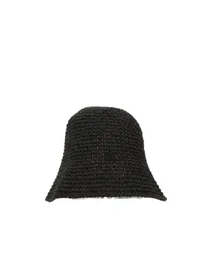 MAISON MICHEL Logo Plaque Woven Bucket Hat