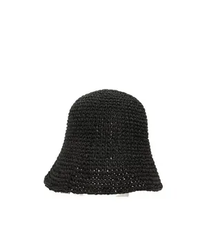 MAISON MICHEL Logo Plaque Woven Bucket Hat