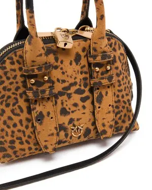 Pinko Leopard Patterned Zip-up Tote Bag
