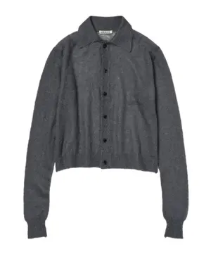 Auralee Sheer Knit Lapel Collar Cardigan - Top Charcoal