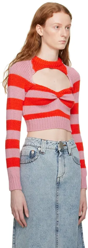Marni Striped Cut-out Knitted Jumper