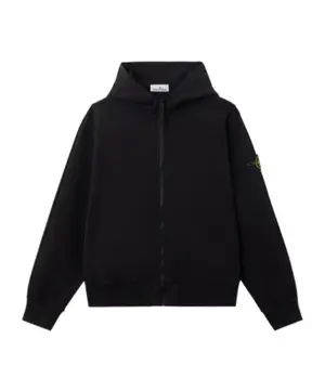 Stone Island Oversized Fit Zip-up Hooded Sweatshirt