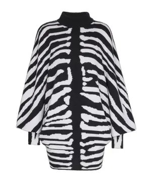 Balmain Zebra Intarsia Knit Dress