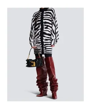 Balmain Zebra Intarsia Knit Dress