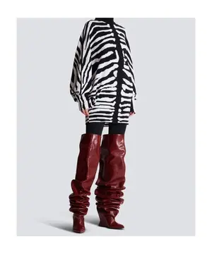 Balmain Zebra Intarsia Knit Dress