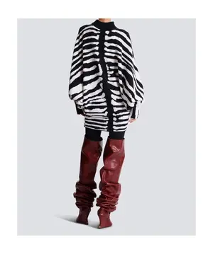 Balmain Zebra Intarsia Knit Dress