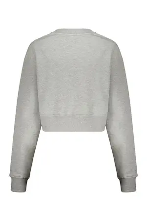 Balmain Logo Cropped Sweatshirt - Grey