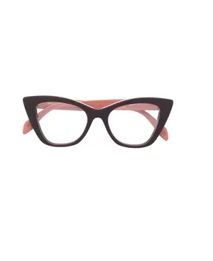Alexander McQueen Cat Eye Frame Eyeglasses - Black