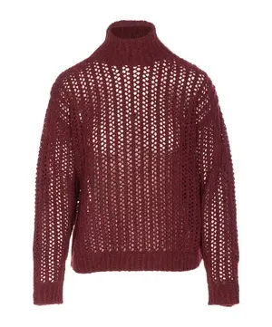 Max Mara Quaglia Openwork High Neck Jumper
