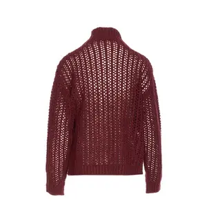Max Mara Quaglia Openwork High Neck Jumper