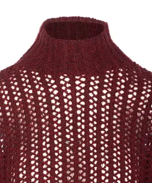 Max Mara Quaglia Openwork High Neck Jumper
