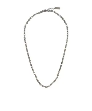 Saint Laurent Logo Plaque Chain Necklace