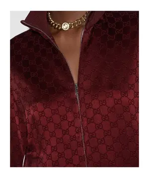 Gucci Monogrammed Zip-up Jacket - Red