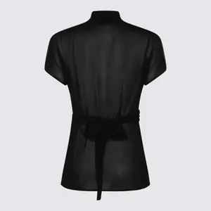 Rick Owens Short Sleeve Wrap Blouse - Black