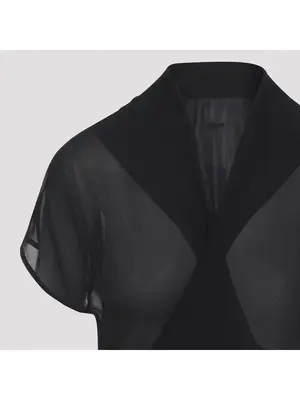 Rick Owens Short Sleeve Wrap Blouse - Black