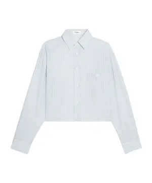 CELINE Celine Cropped Cotton Chambray Shirt