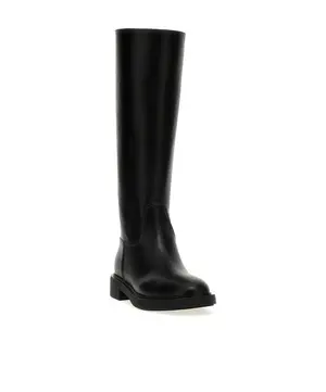 GIANVITO ROSSI Moka Round Toe Boots - Black