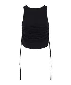 ANN DEMEULEMEESTER Sleeveless Top With Side Ties - Black