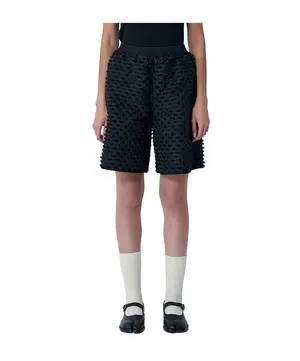 Cecilie Bahnsen Textured Drawstring Wide Leg Shorts