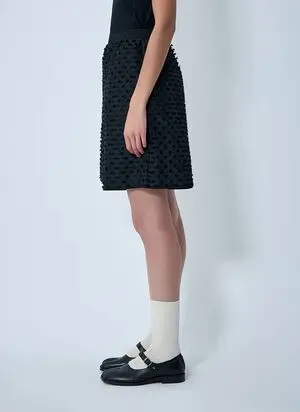 Cecilie Bahnsen Textured Drawstring Wide Leg Shorts