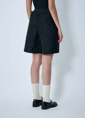 Cecilie Bahnsen Textured Drawstring Wide Leg Shorts