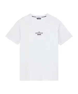 Stone Island Logo Printed Crewneck T-shirt