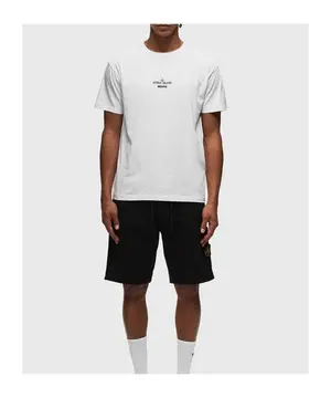 Stone Island Logo Printed Crewneck T-shirt - White