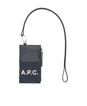 A.p.c. Axelle Logo Printed Card Holder - Black