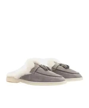 SCAROSSO Lucrezia Shearling Slip-on Mules