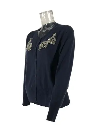 Max Mara Embellished Bow Long-sleeve Cardigan