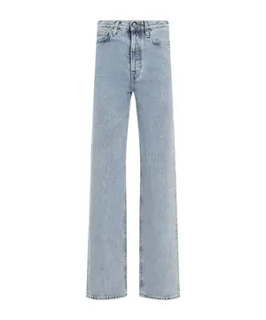 TOTEME Logo-patch Straight Leg Jeans - Gray