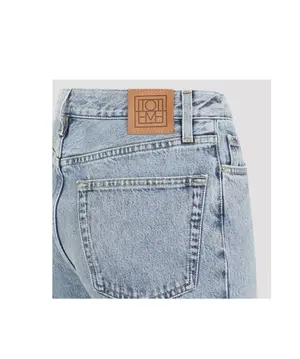 TOTEME Logo-patch Straight Leg Jeans - Gray