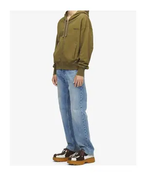 Alexander McQueen Logo Embroidered Zip-up Hoodie