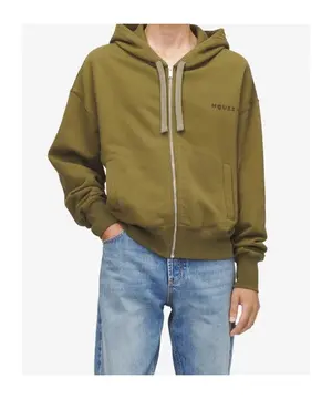 Alexander McQueen Logo Embroidered Zip-up Hoodie