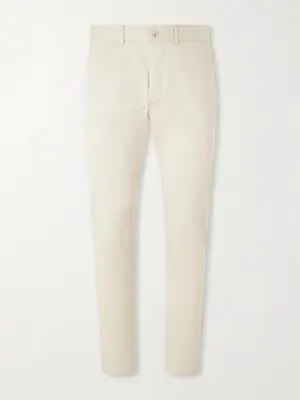 Onia Straight-leg Cotton-blend Trousers - Neutrals