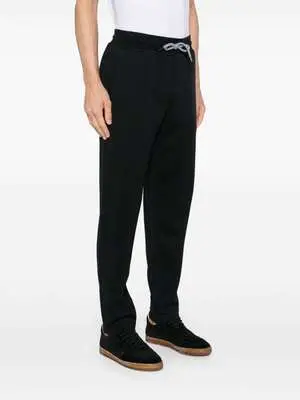 Brunello Cucinelli Drawstring Straight Leg Pants - Black