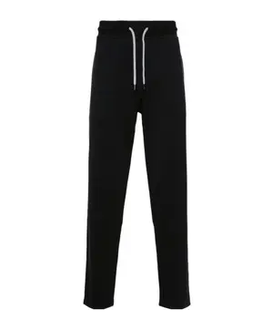 Brunello Cucinelli Drawstring Straight Leg Pants - Black
