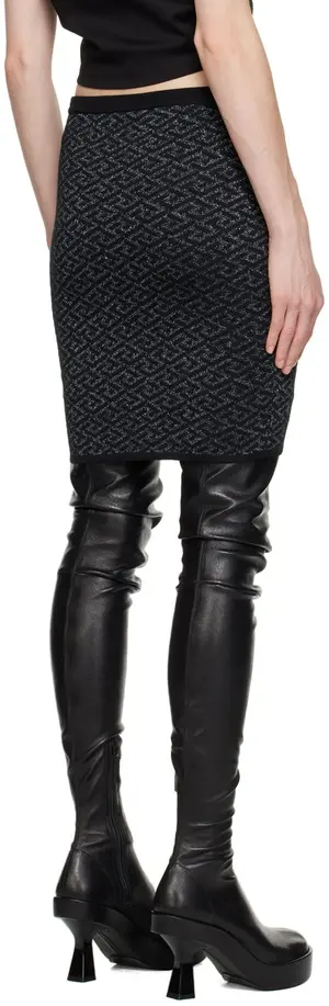Versace Monogram Jacquard Knit Mini Skirt