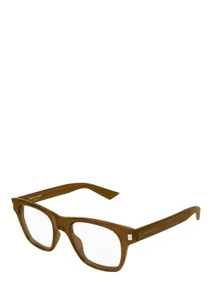 Saint Laurent Square Frame Eyeglasses - Brown