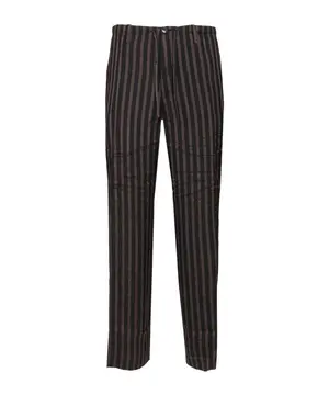Dries Van Noten Striped Tailored Straight Leg Trousers