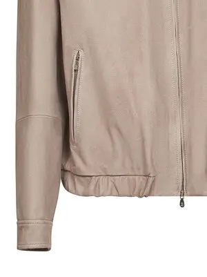 Brunello Cucinelli Zip-up Suede Jacket - Beige