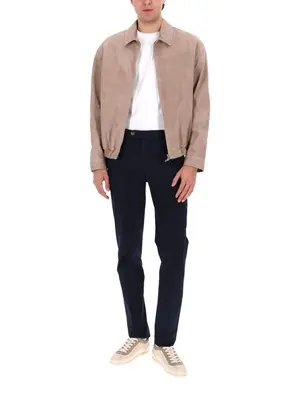 Brunello Cucinelli Zip-up Suede Jacket - Beige