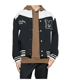 Mcm München Varsity Bomber Jacket - Black