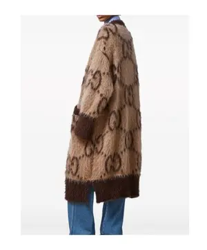 Gucci Gg Jacquard Brushed Cardigan Coat
