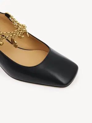 Chloé Charms High Heel Slingback Sandals - Black