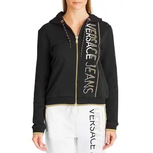 Versace Printed Logo Zip-up Hooded Jacket