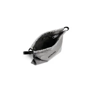 Balenciaga Logo Detailed Drawstring Shoulder Bag - Grey