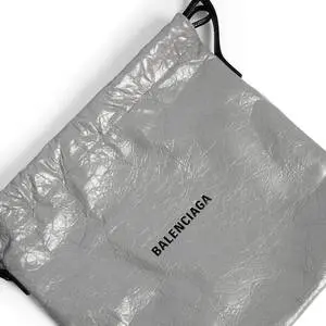 Balenciaga Logo Detailed Drawstring Shoulder Bag - Grey