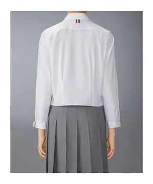 Thom Browne Long Sleeve Cropped Shirt