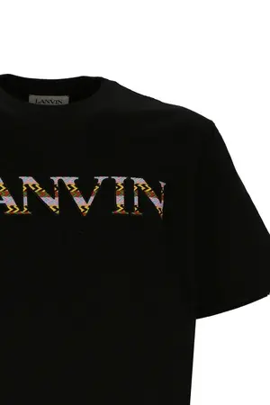 LANVIN Contrast Logo-print Crew-neck T-shirt